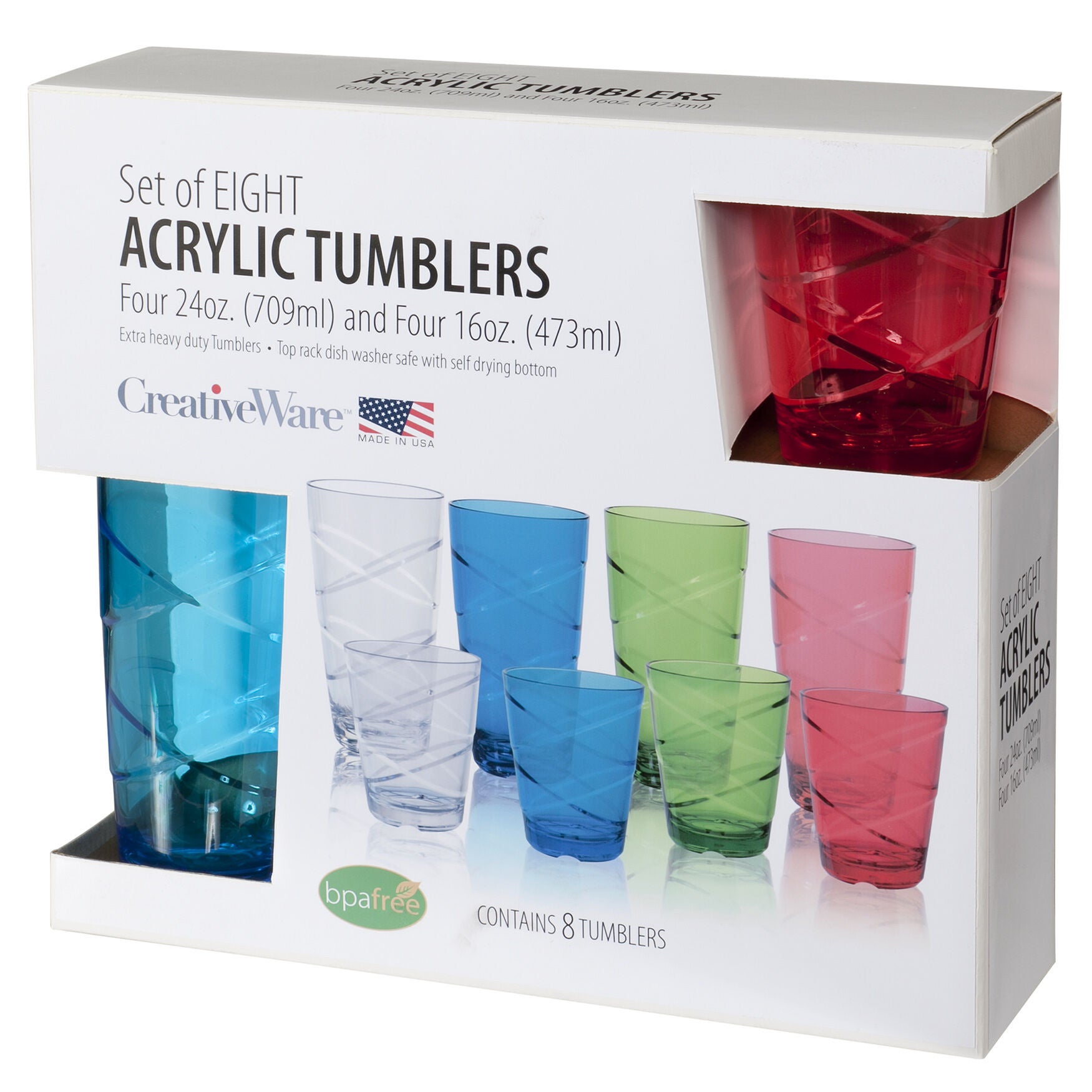 Creative Ware Circus 8 Piece Acrylic Tumbler Set | Swimsuits For All