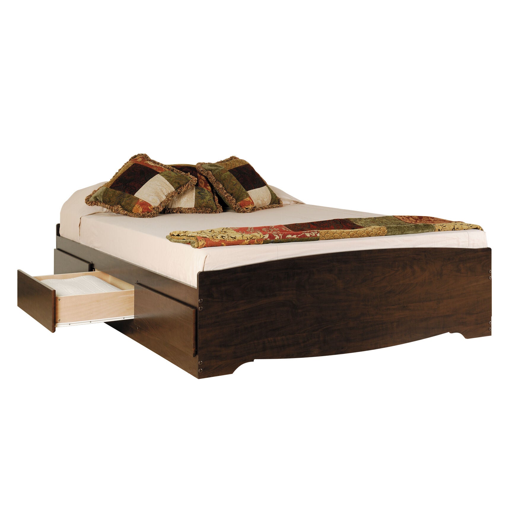 Prepac Fremont Espresso Double Platform Storage Bed (6-drawers ...