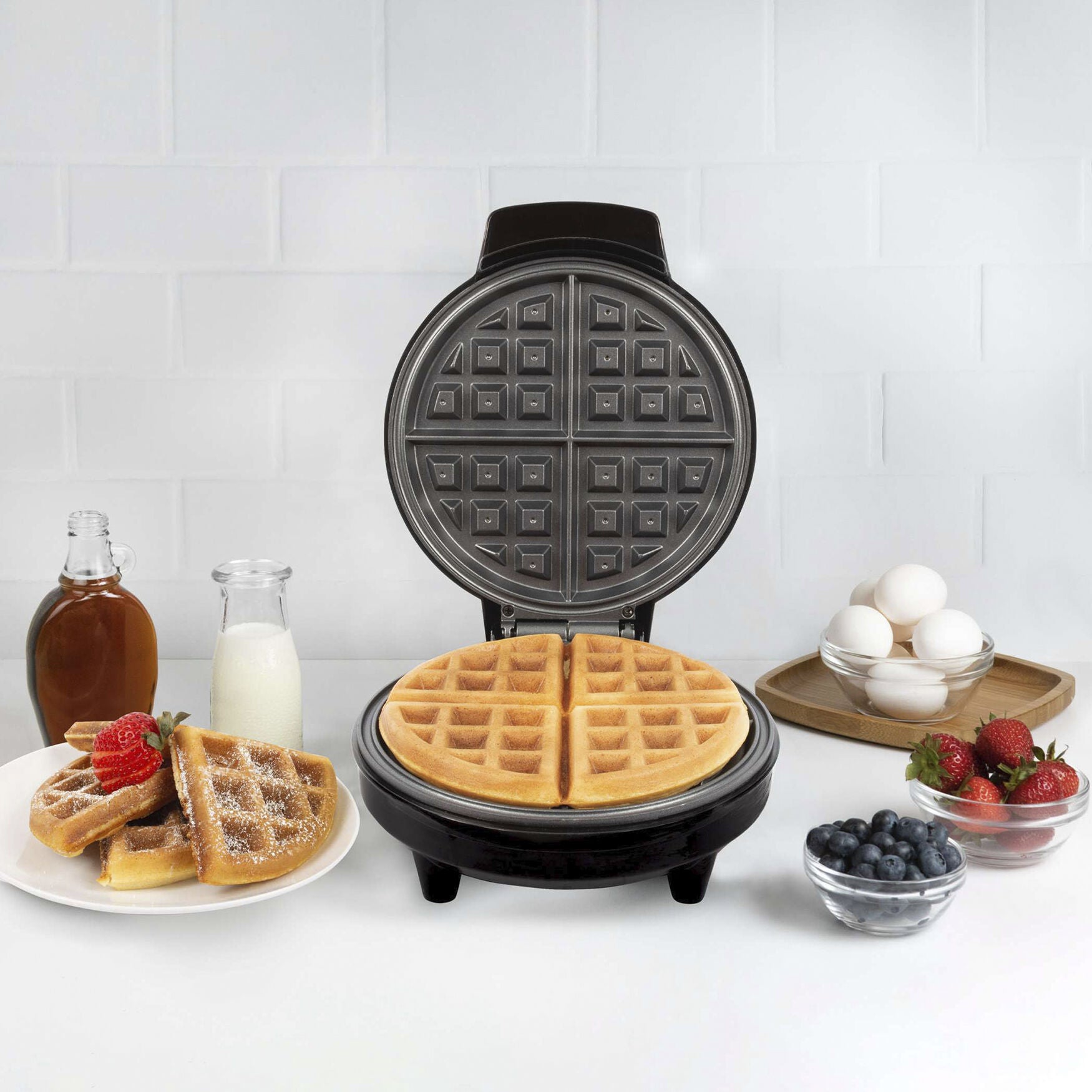 Kalorik Belgian Waffle Maker, Black and Stainless Steel | Swimsuits For All