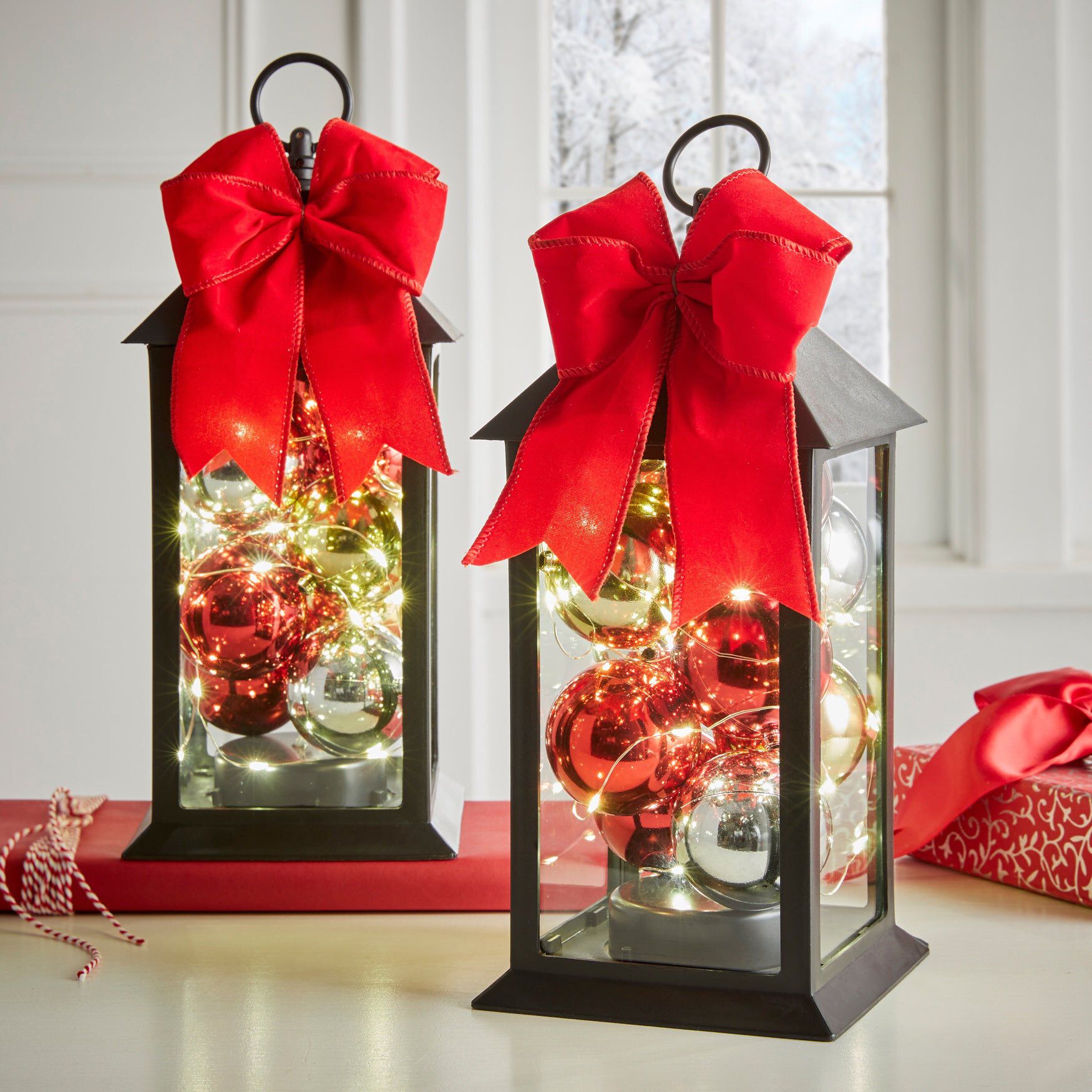 12"H LED Ornament Lanterns, Set of 2 | Swimsuits For All