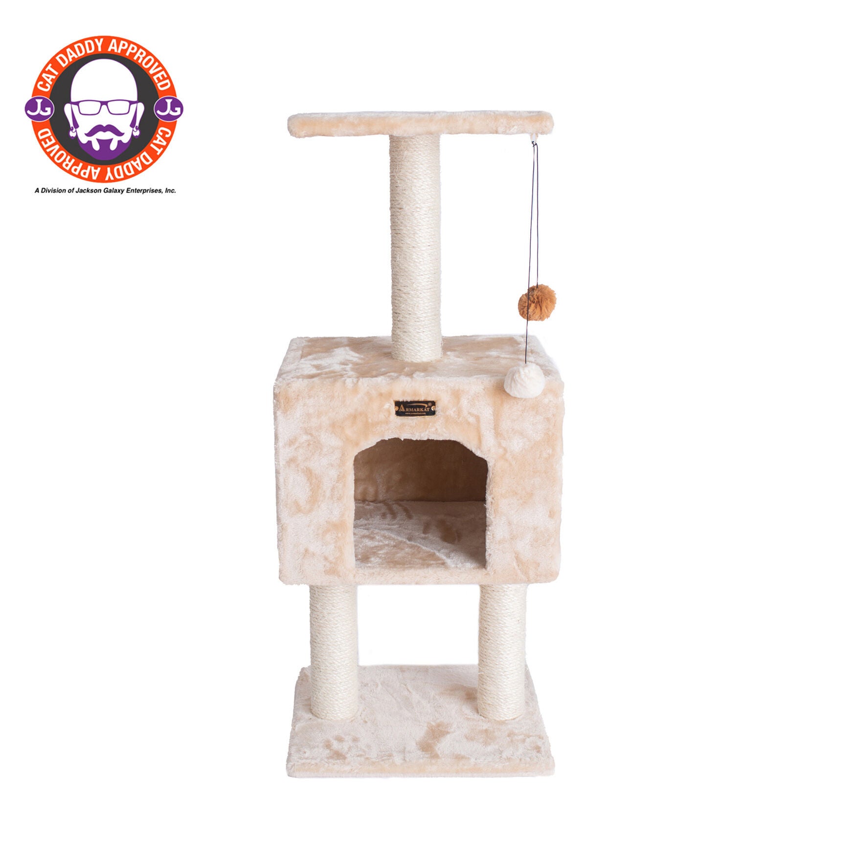 Real Wood 42" Cat Tree With Condo And Scratch Post | Swimsuits For All