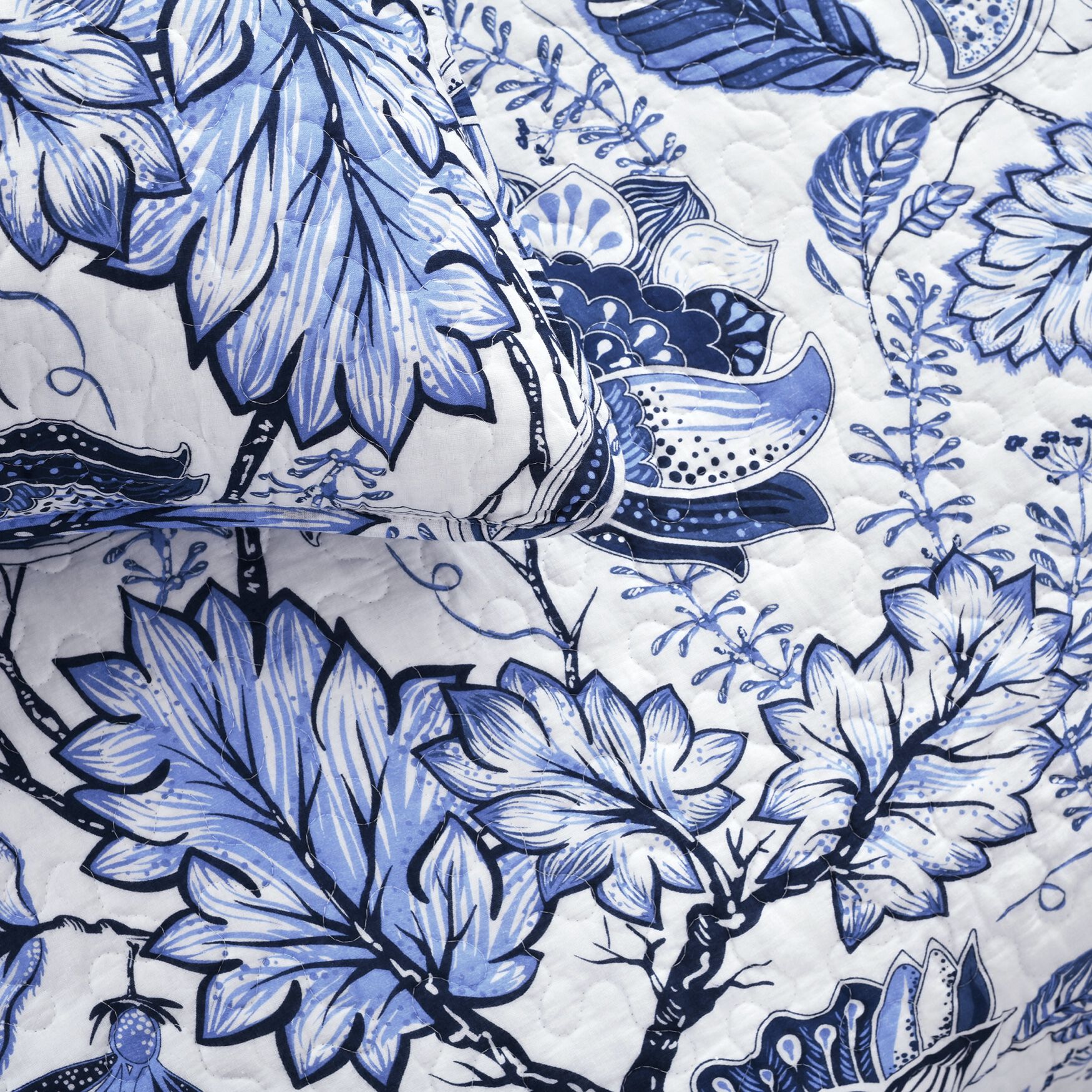 Lush Décor Cynthia Jacobean Quilt Blue 3Pc Set | Swimsuits For All