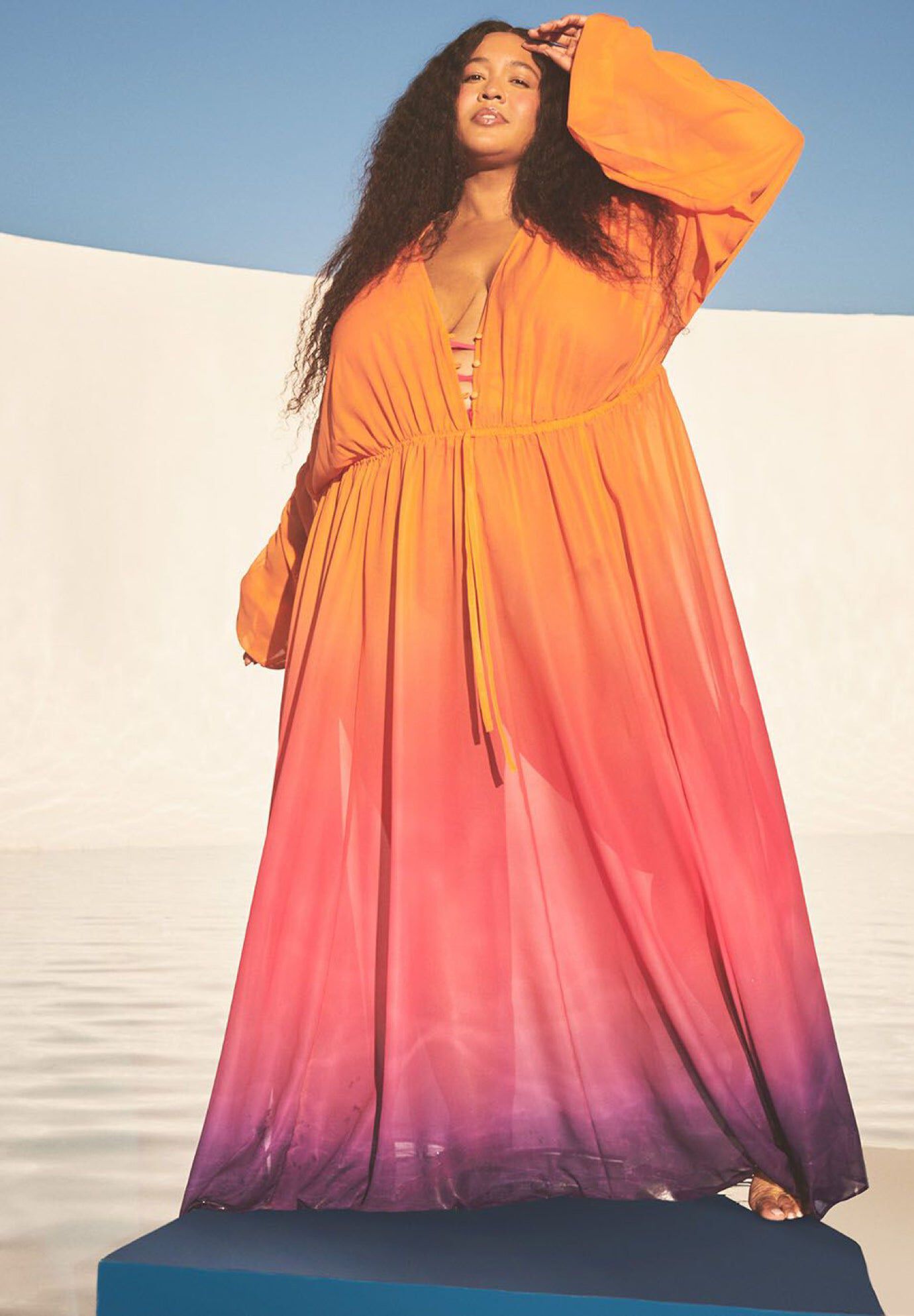 Everyday Gabi Fresh Swim x ELOQUII Dramatic Tie Front Coverup Dress ...