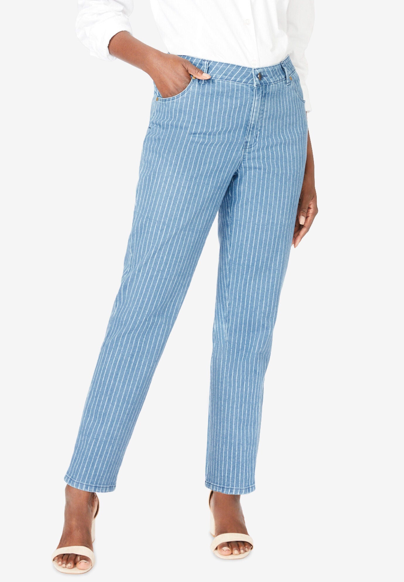 True Fit Stretch Denim Straight Leg Jean | Swimsuits For All