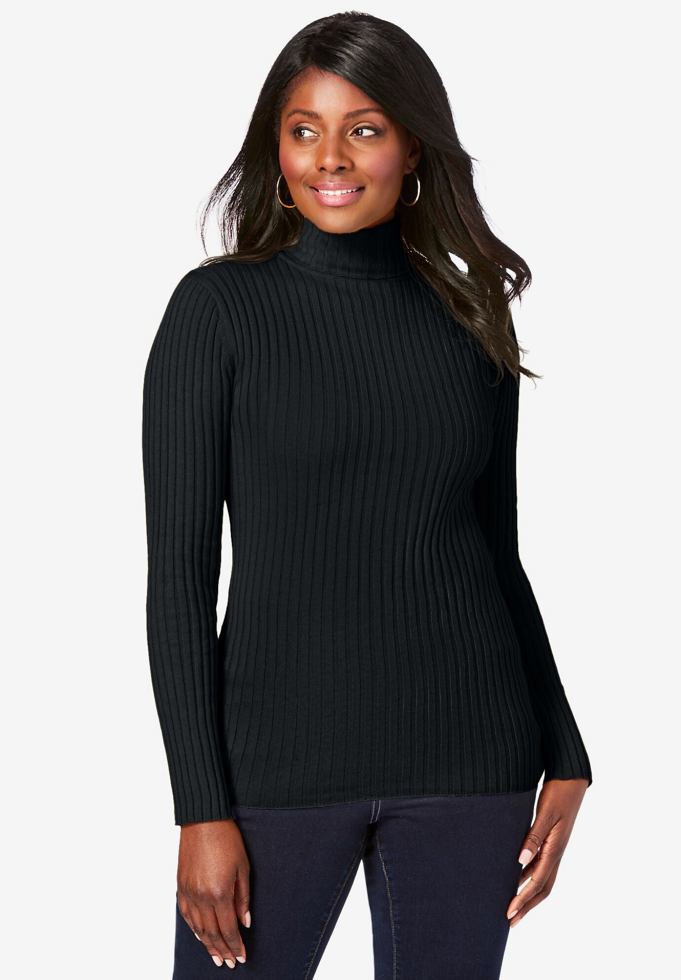Ribbed Cotton Turtleneck Sweater | Swimsuits For All