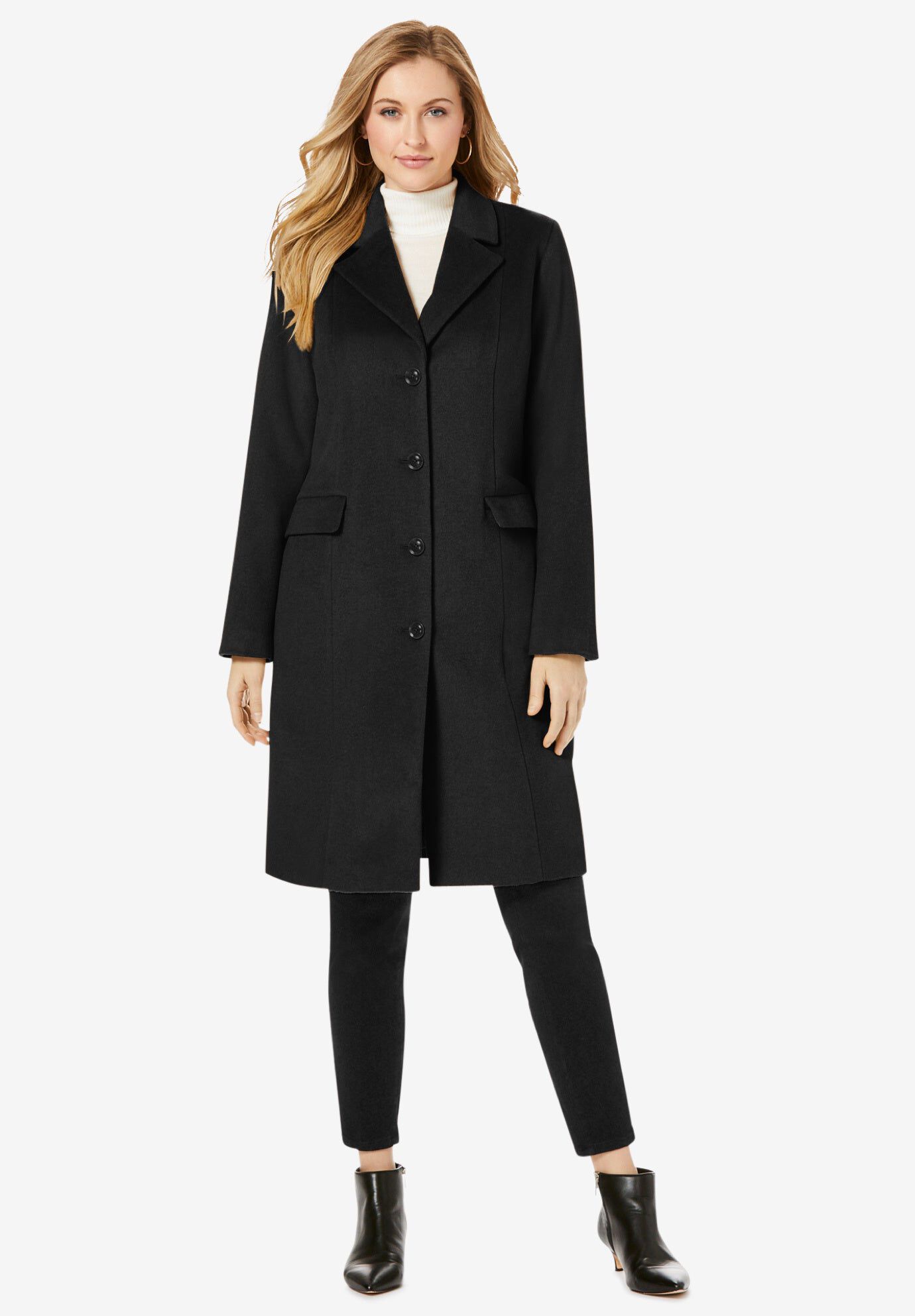 Notch Collar Wool Coat | Swimsuits For All