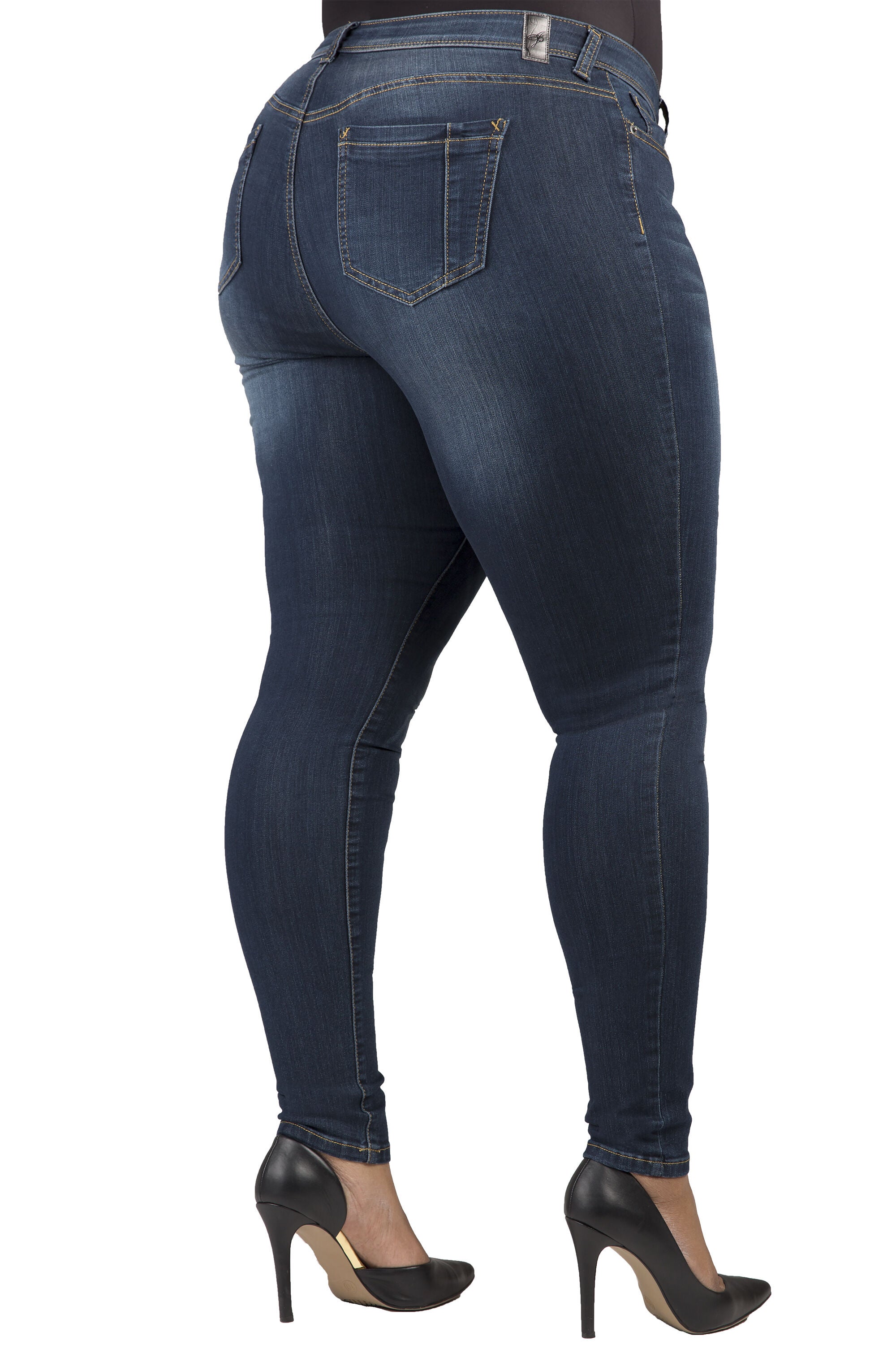 Plus Size Womens Curvy Fit Medium Whiskering Blasted Skinny Jeans ...