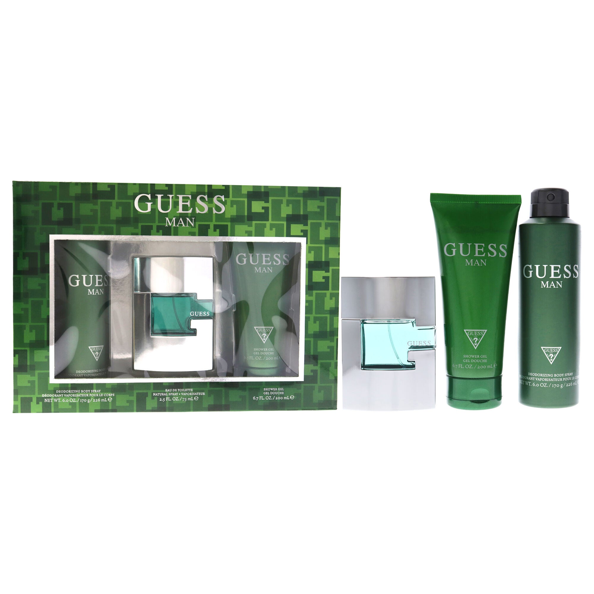 Guess Man by Guess for Men - 3 Pc Gift Set 2.5oz EDT Spray, 6oz ...