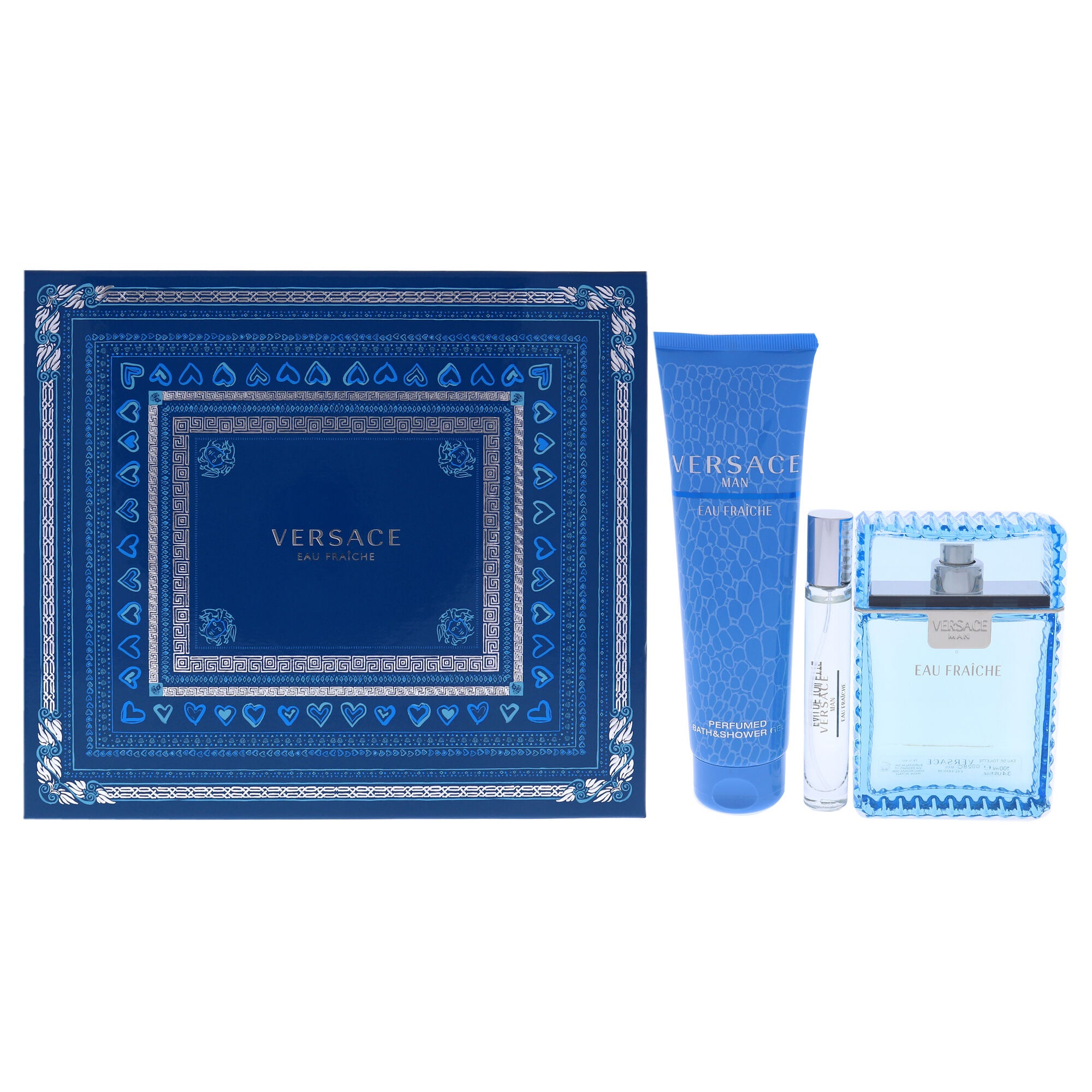 Versace Man Eau Fraiche by Versace for Men - 3 Pc Gift Set 3.4oz EDT ...