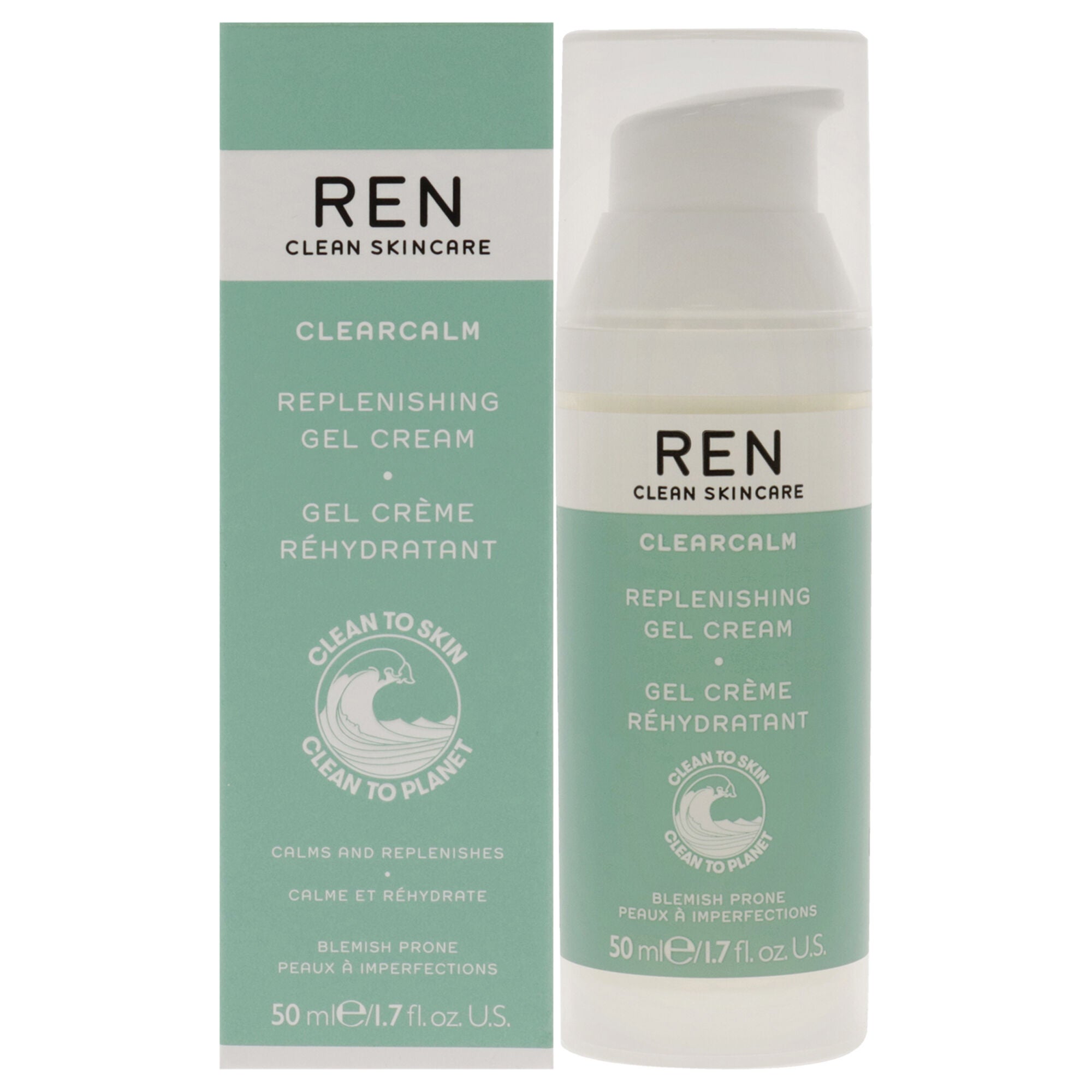 Clearcalm Replenishing Gel Cream by Ren for Women - 1.7 oz Gel ...
