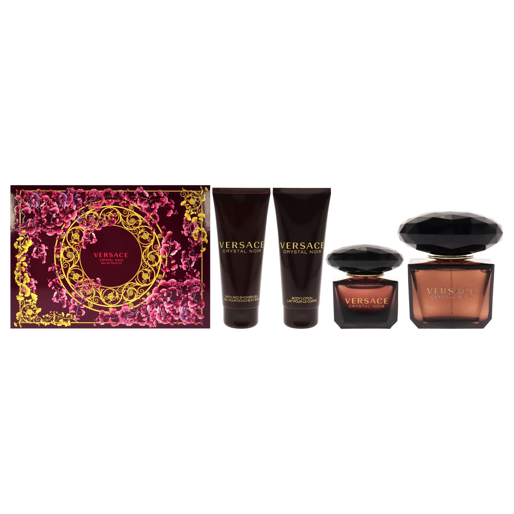 Versace Crystal Noir by Versace for Women - 4 Pc Gift Set 3oz EDT Spray ...