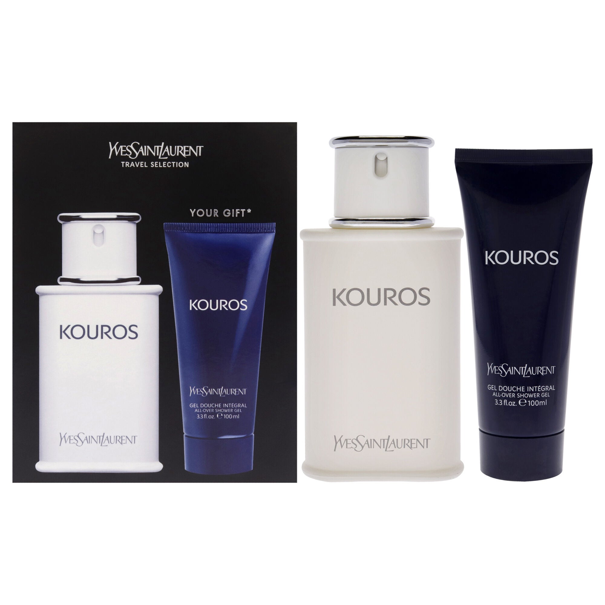 Kouros by Yves Saint Laurent for Men - 2 Pc Gift Set 3.3oz EDT Spray, 3 ...