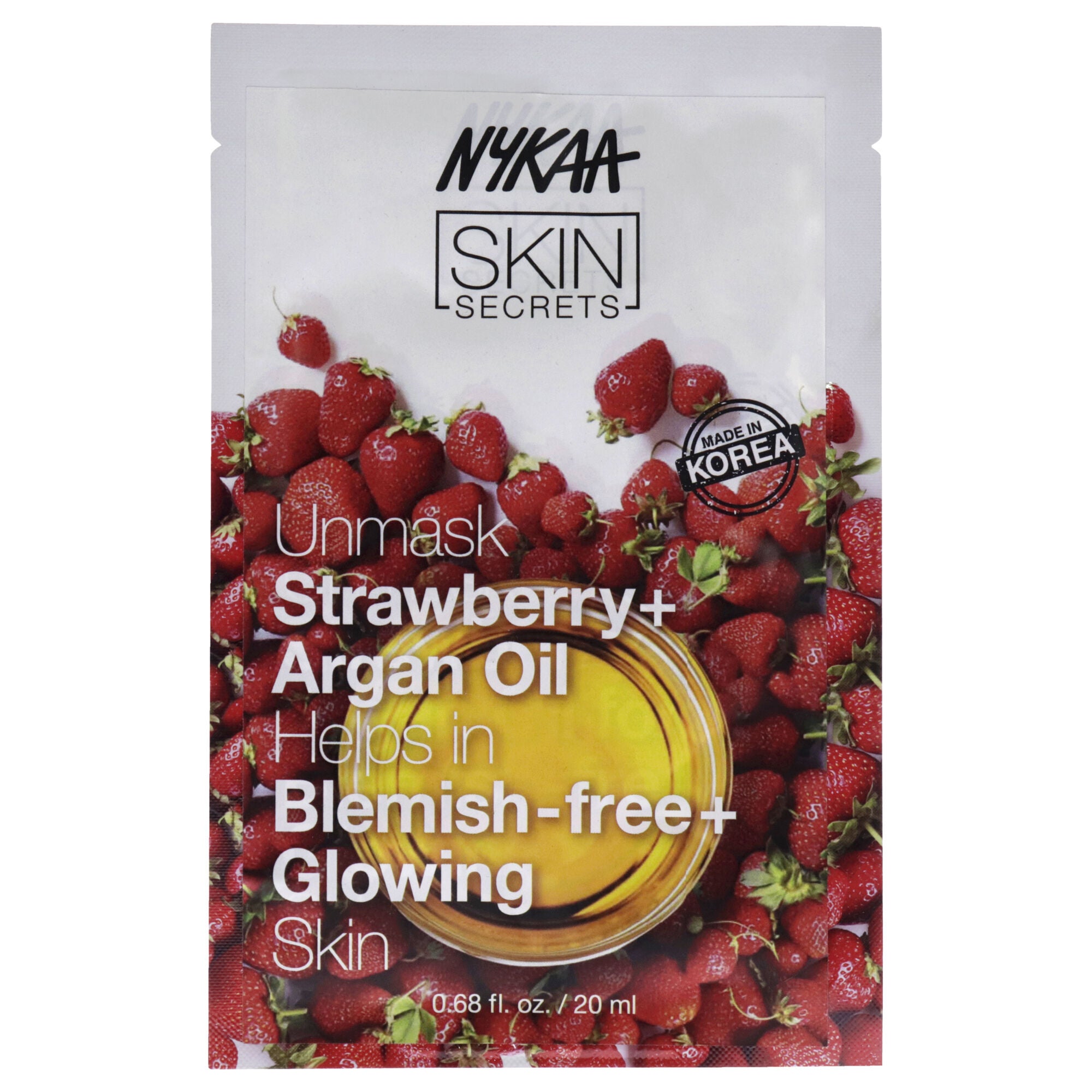 Skin Secrets Sheet Mask - Strawberry and Argan Oil by Nykaa Naturals for Women - 1 Pc Mask ...