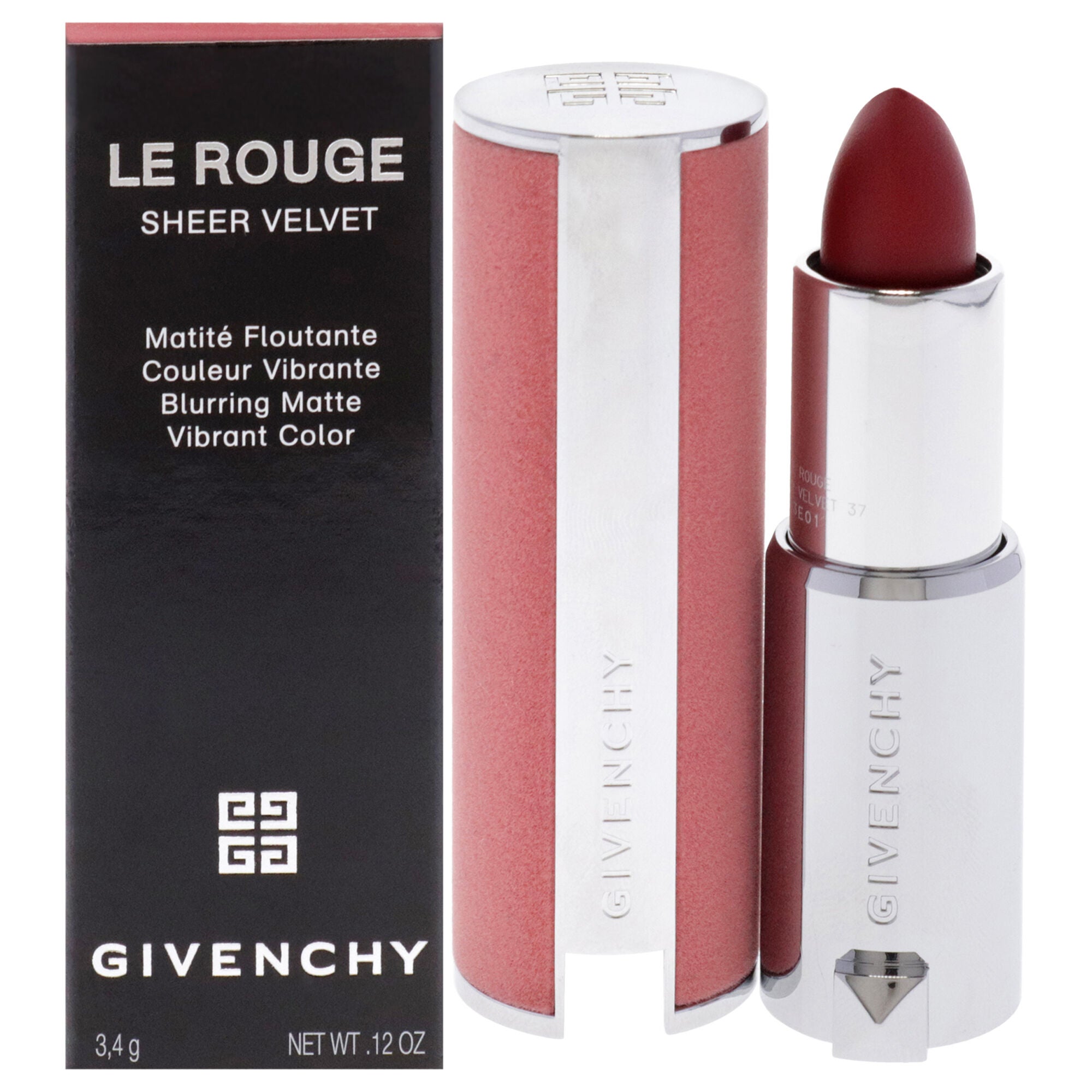 Le Rouge Sheer Velvet Matte Lipstick - N37 Rouge Graine by Givenchy for Women - 0.11 oz Lipstick ...