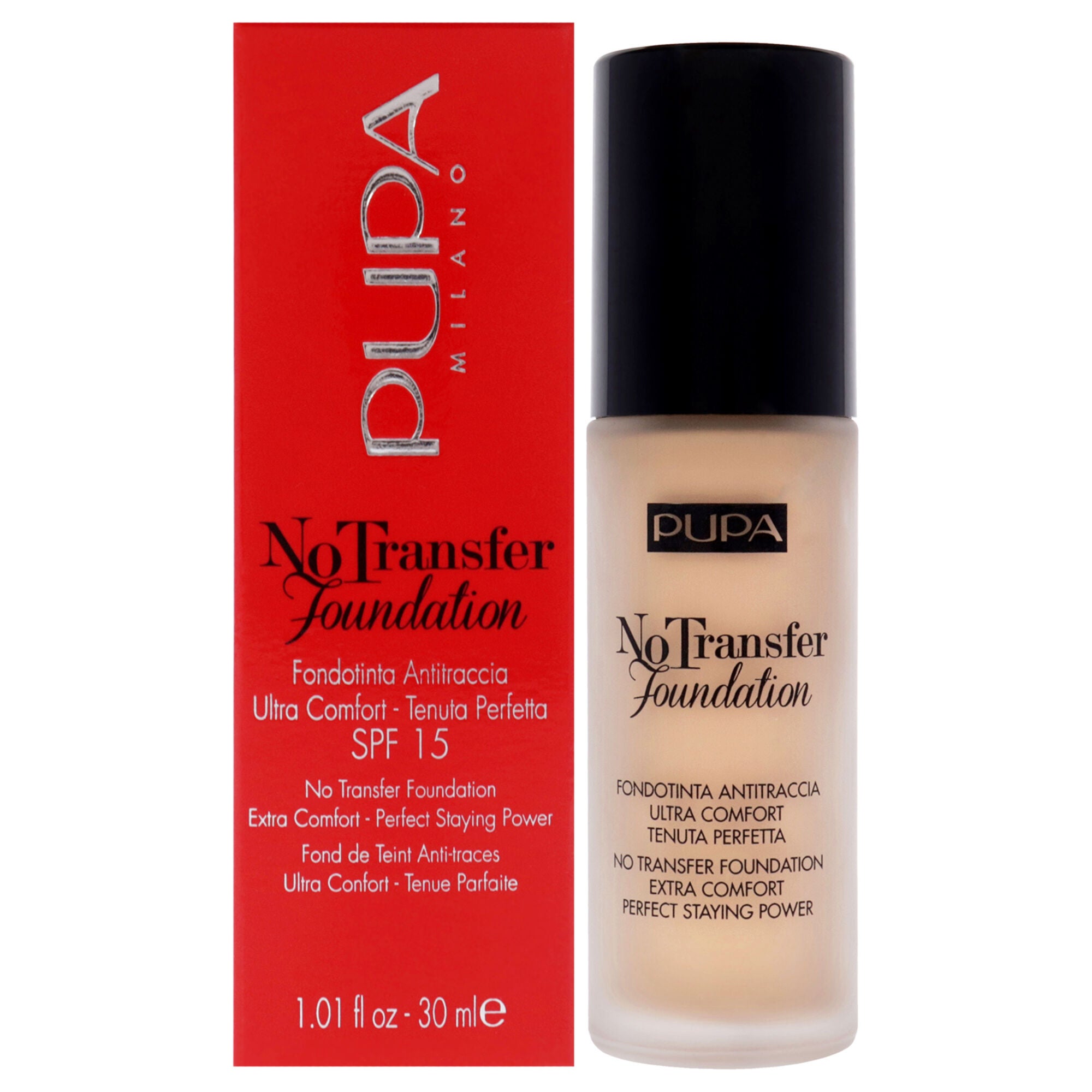 No Transfer Foundation SPF 15 - 200 Sand by Pupa Milano for Women - 1.01 oz Foundation ...