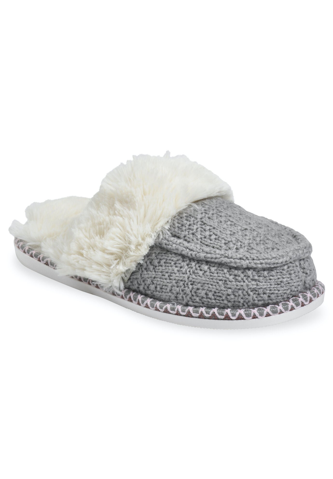 Textured Knit Moccasin Scuff Slipper | Swimsuits For All