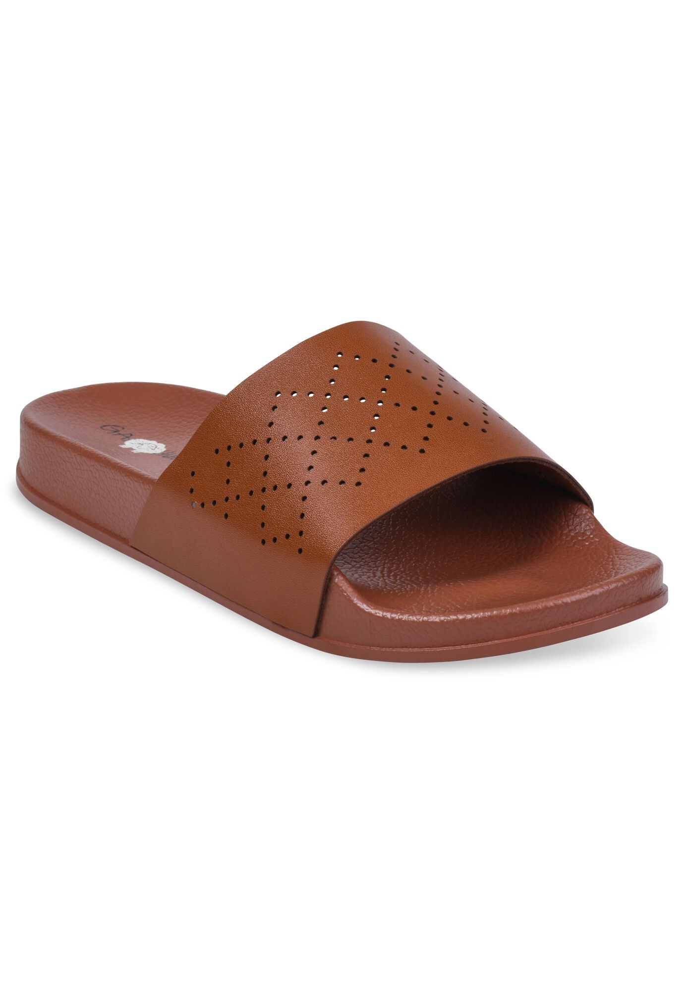 Everyday Embossed Pool Slide Sandal, Brown | Swimsuits For All