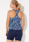 Chlorine Resistant Racerback Tankini Set with Bike Short | Blue Droplet ...