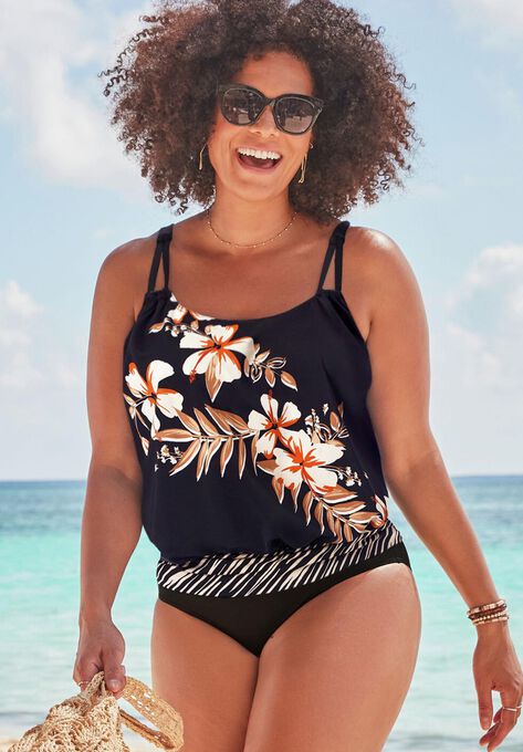 Loop Blouson One Piece Swimsuit Swimsuits For All