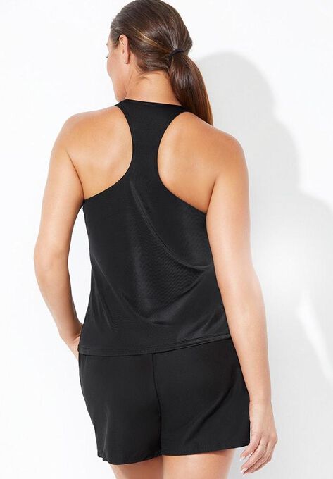 Chlorine Resistant Racerback Tankini Set with Cargo Short | Black ...