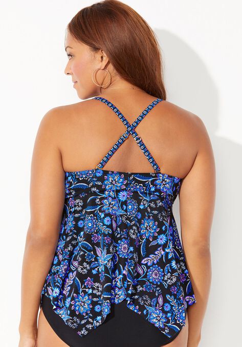 Crossback Handkerchief Tankini Top | Swimsuits For All