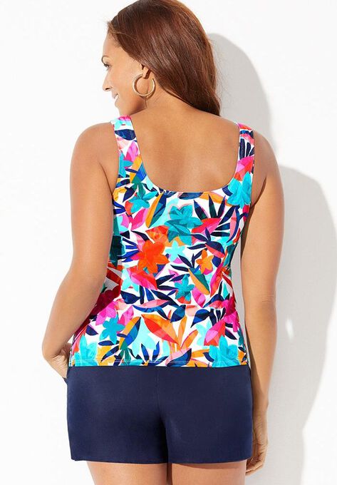 Classic Tankini Set with Cargo Short | Multi Tropical | Navy ...