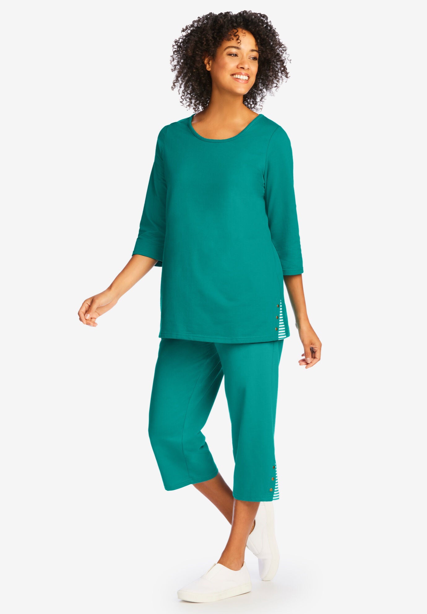 2-Piece Striped French Terry Set | Swimsuits For All