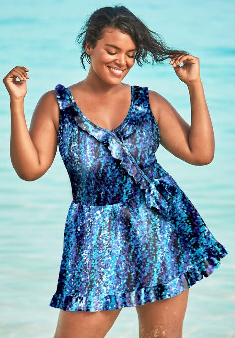 Faux-Wrap Swim Dress | Swimsuits For All
