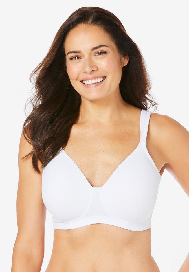 Everyday Brigitte Full Coverage Seamless Wireless Bra 5042 White Swimsuits For All