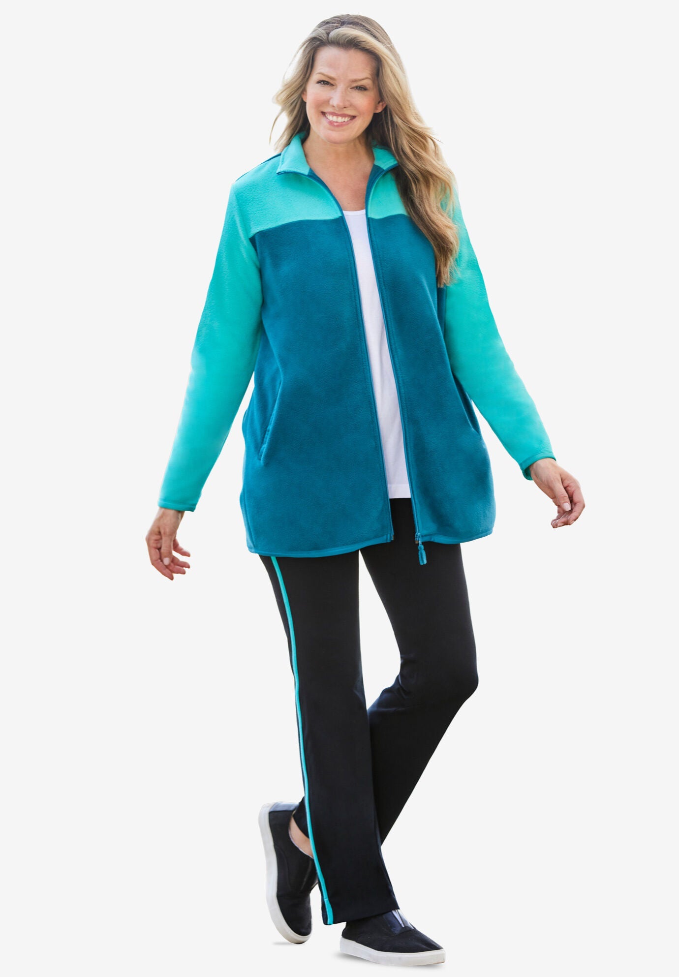 Colorblock Microfleece Jacket Zip Front Jacket | Swimsuits For All