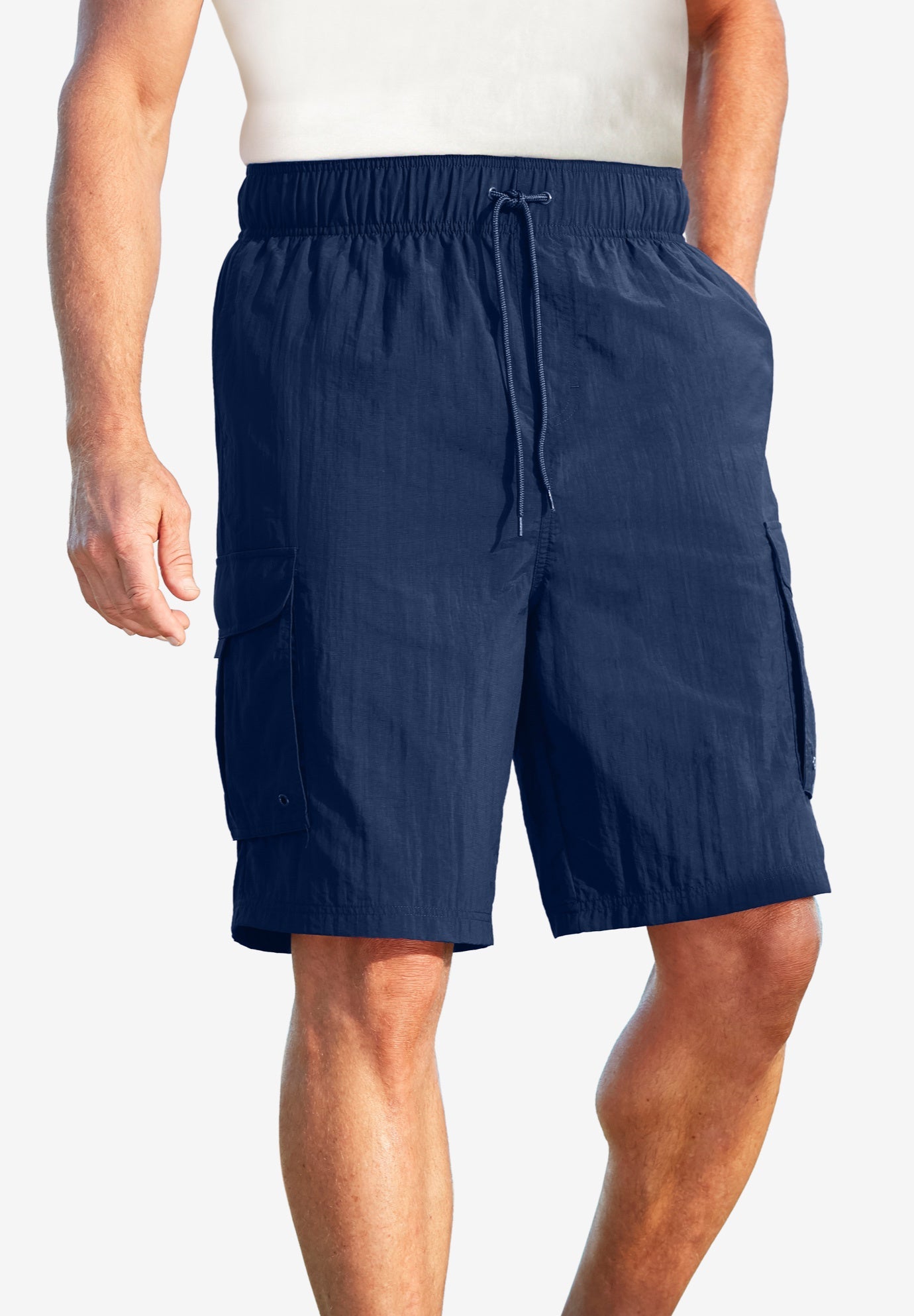 Everyday 8" Cargo Swim Trunks, Navy | Swimsuits For All