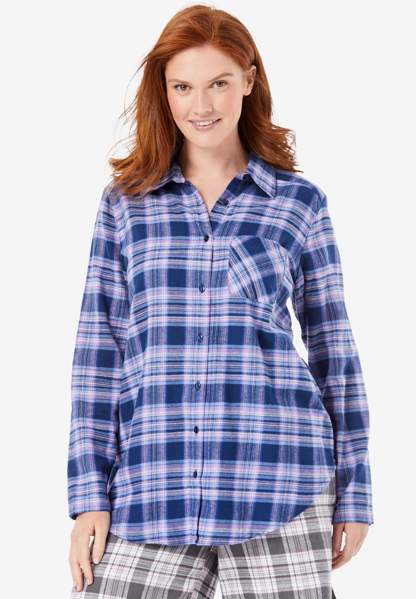 flannel-button-front-pajama-shirt-swimsuits-for-all
